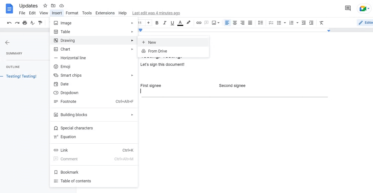How to: Υπογραφή σε Έγγραφο Google (google doc)